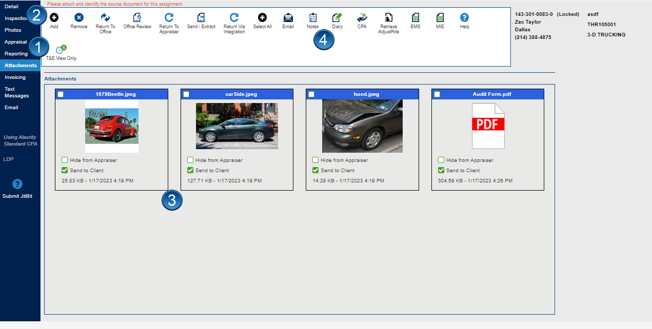 Attachments Tile Landing Page
