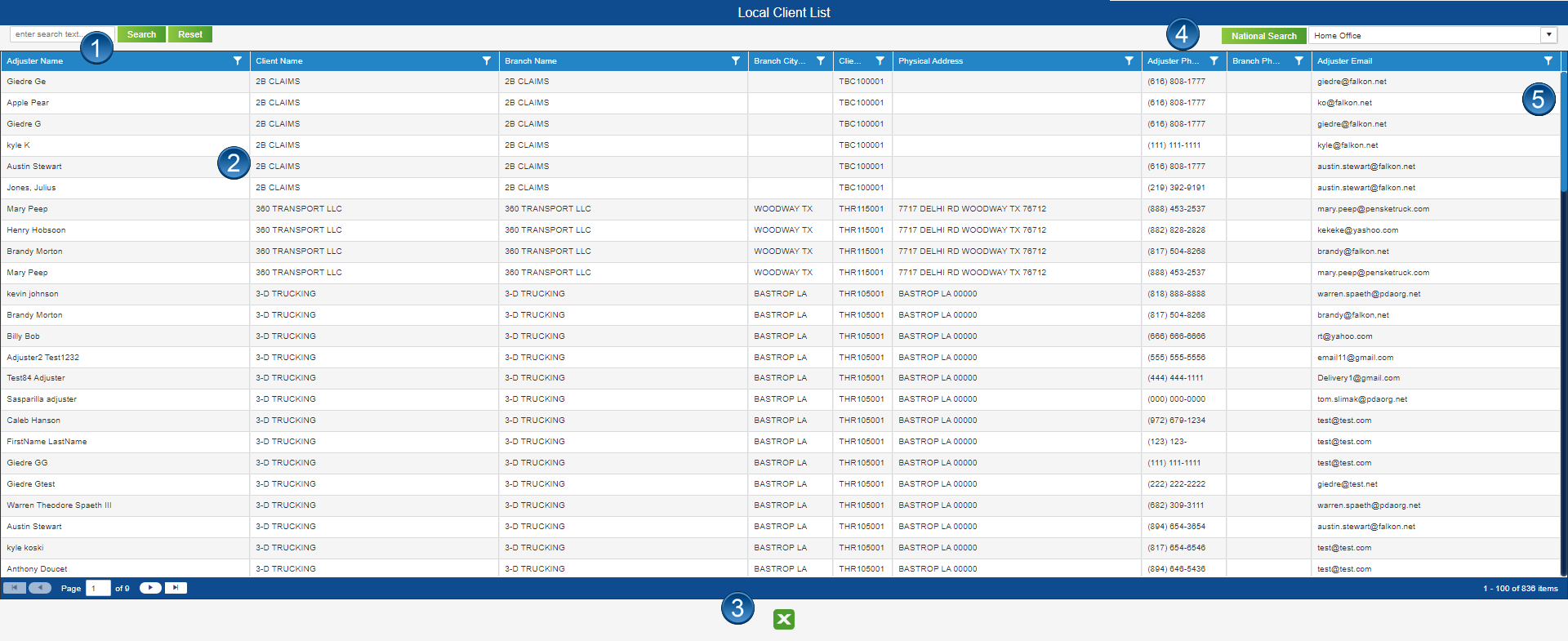 Local Client List Landing Page